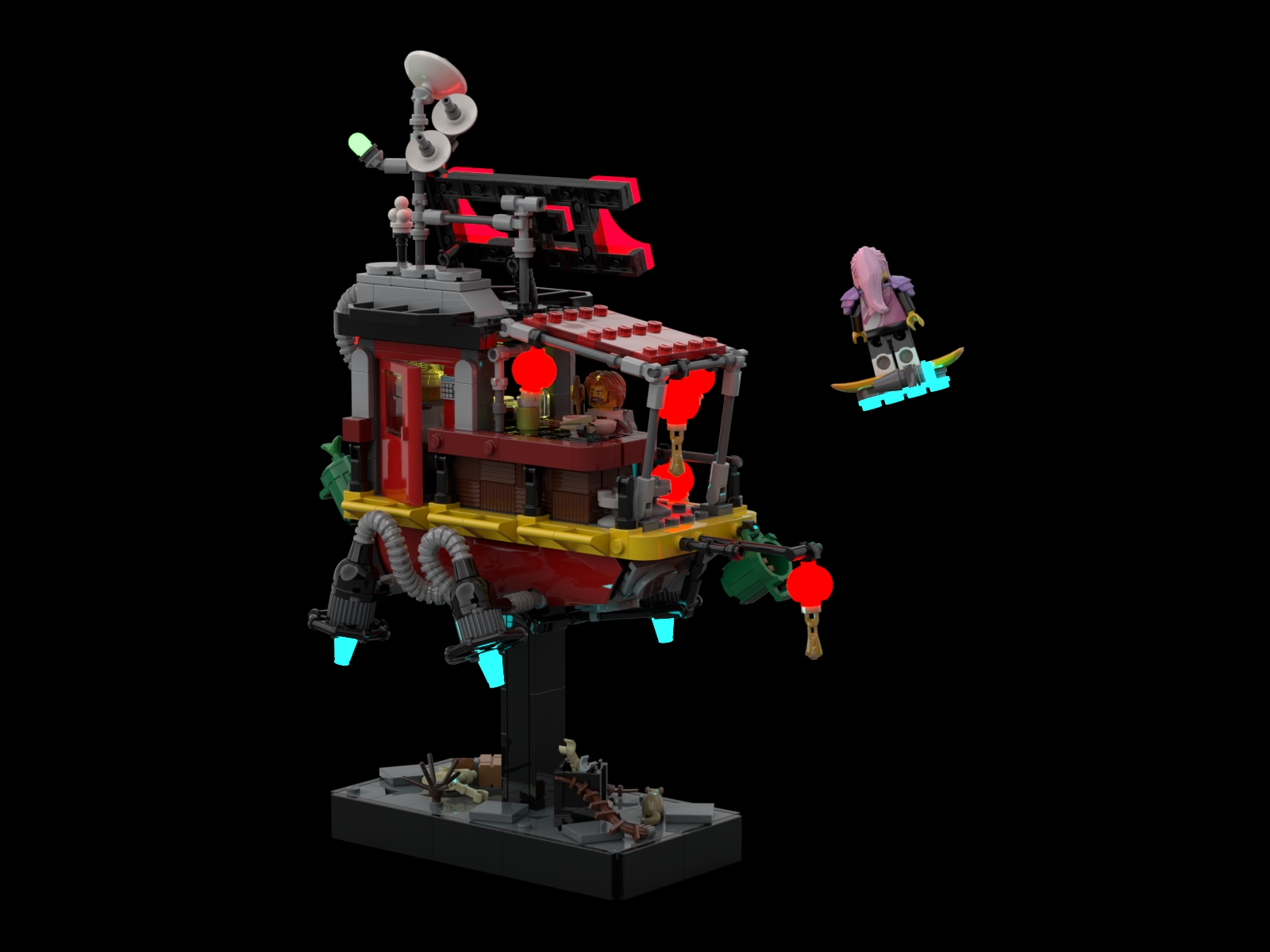 [Mr. Tatsuo's Neon Food Barge] [BrickLink]