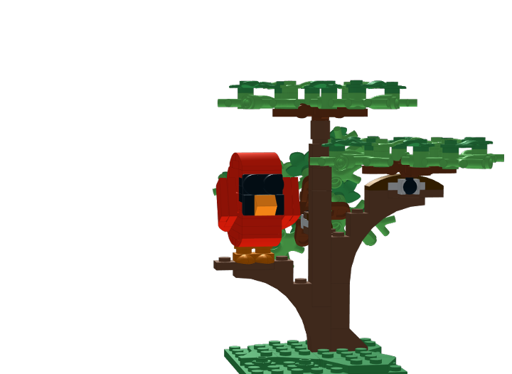 Red Bird on Tree from BrickLink Studio [BrickLink]