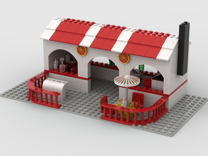 Brickolini Pizzeria (Lego Island 1997) from BrickLink Studio [BrickLink]