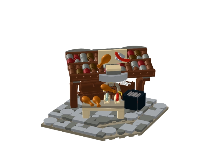 Medieval Meat Stand from BrickLink Studio [BrickLink]
