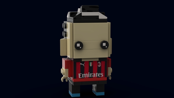 Ac milan brick head(Olivier Giroud #9) from BrickLink Studio [BrickLink]
