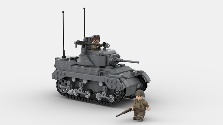 M5A1 Stuart | US WW2-era Light Tank from BrickLink Studio [BrickLink]