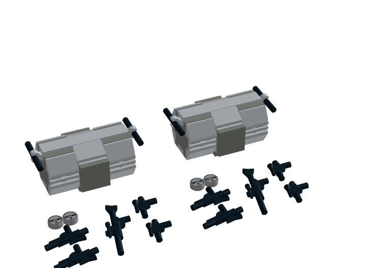 Imperial Crates (Gray) 2 copy with Accessories from BrickLink Studio ...