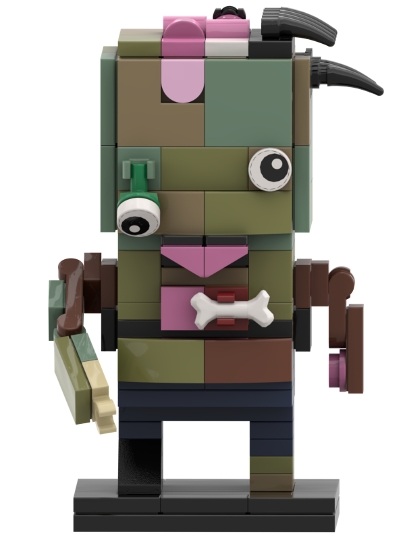 Zombie Exposed Brains Brickhead from BrickLink Studio [BrickLink]