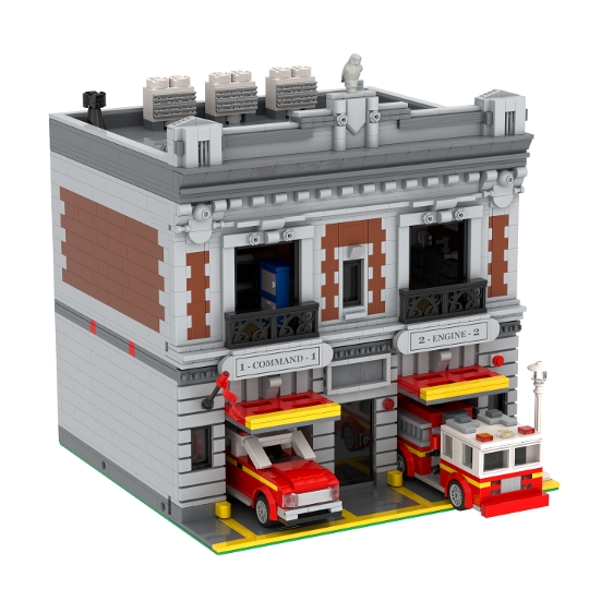 Modular New York Firehouse from BrickLink Studio [BrickLink]