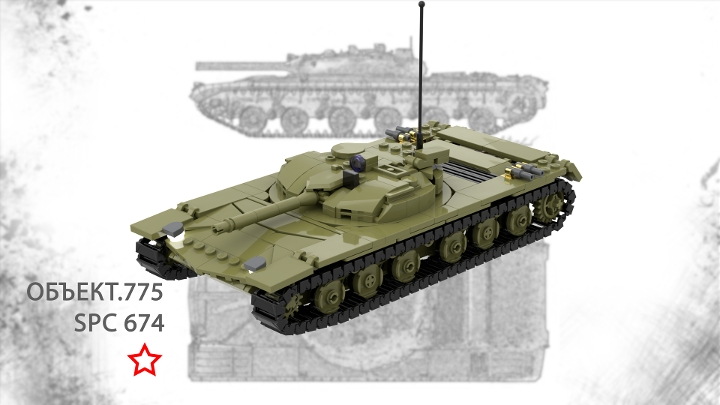 1:35 Object.775 missile tank from BrickLink Studio [BrickLink]