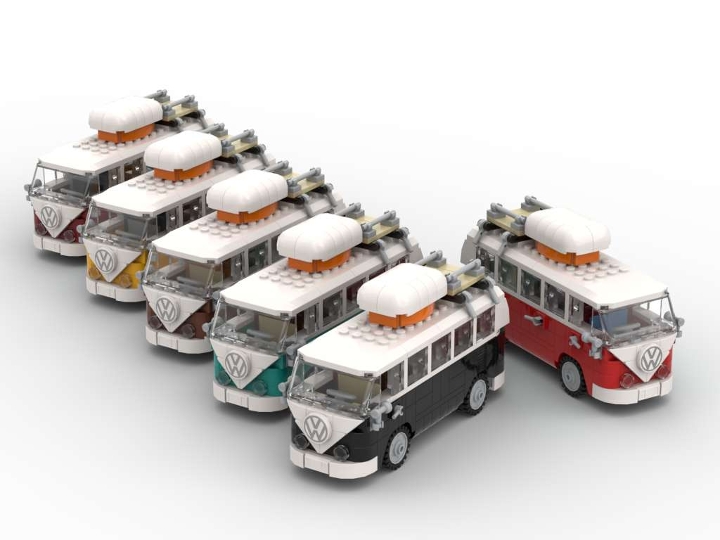 Volkswagen Bus T1 - Set of Six Colors from BrickLink Studio [BrickLink]
