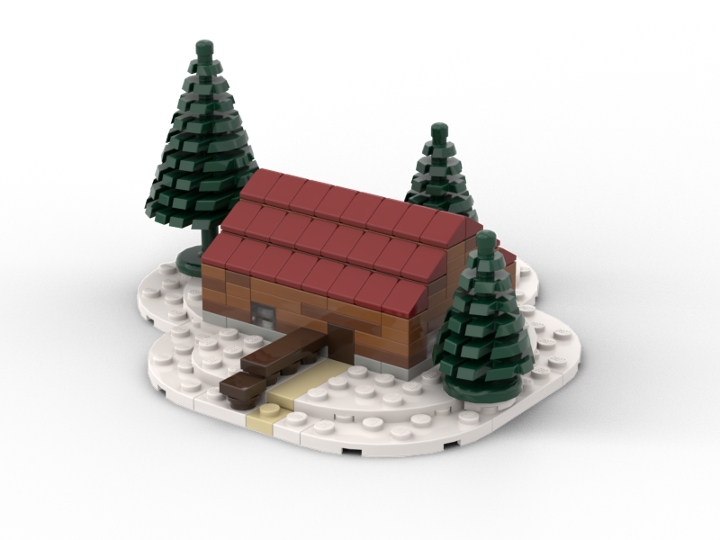 Micro Christmas Log House from BrickLink Studio [BrickLink]