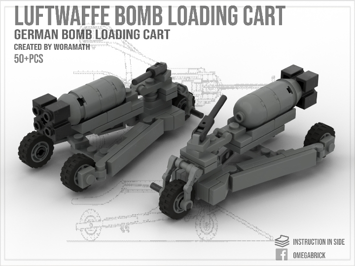 German Bomb Loading Cart from BrickLink Studio [BrickLink]