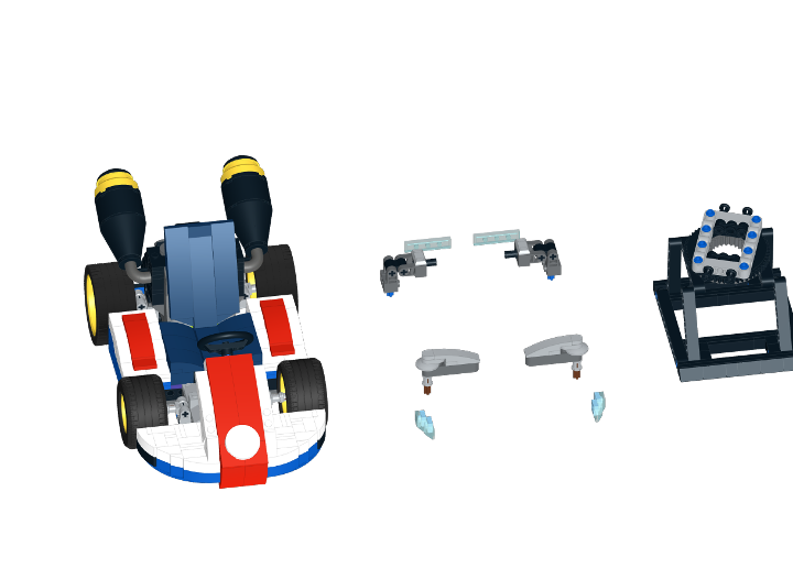 Standard Kart with flight mode and stand from BrickLink Studio [BrickLink]