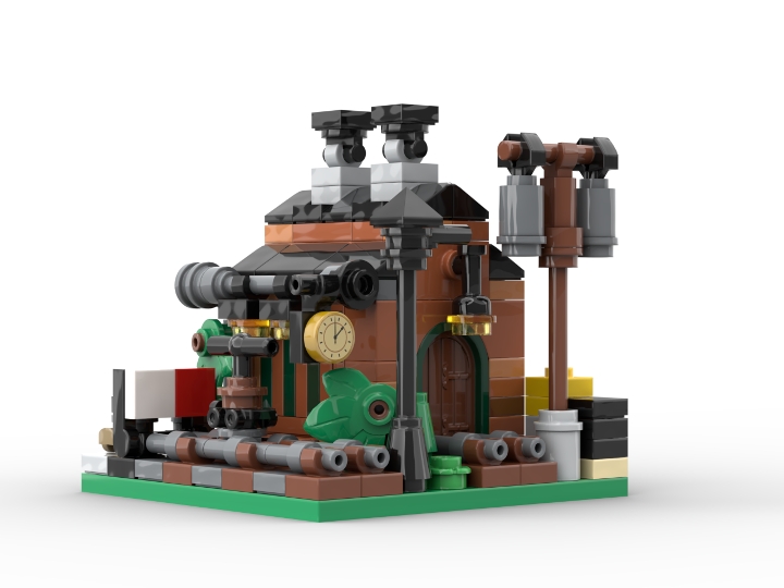 Mini Old Train Engine Shed from BrickLink Studio [BrickLink]