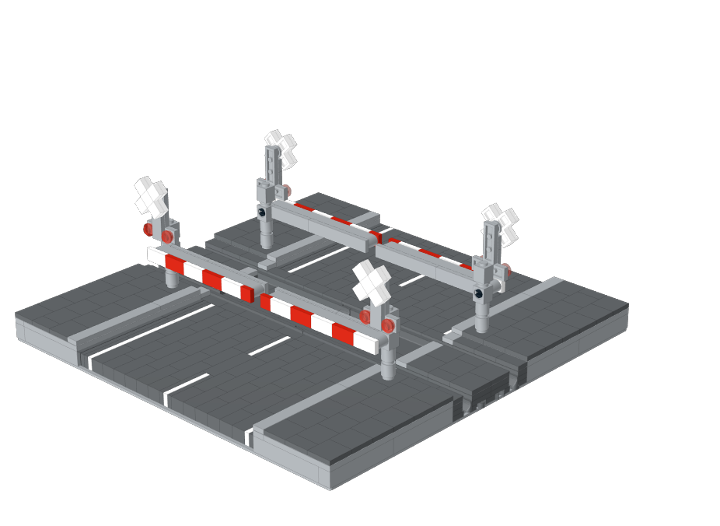 Modular Railroad Crossing v1 from BrickLink Studio [BrickLink]