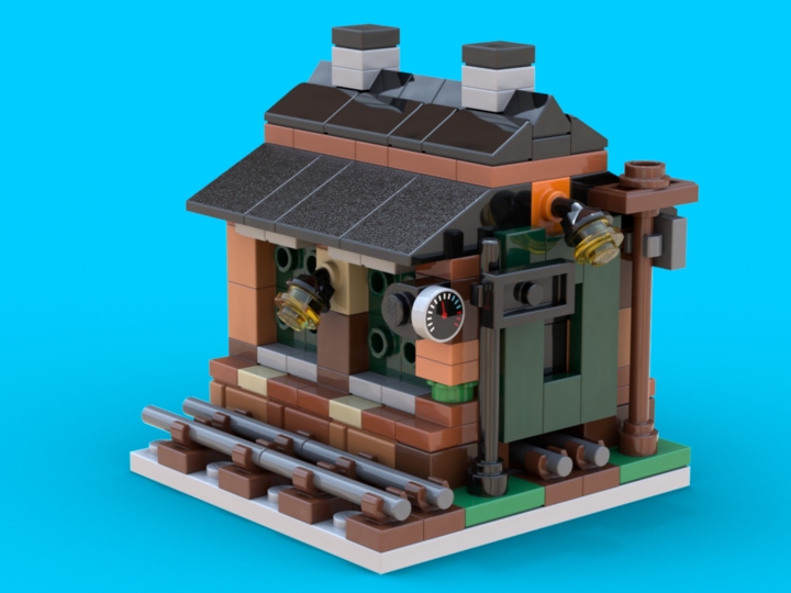 mini Old Train Engine Shed from BrickLink Studio [BrickLink]