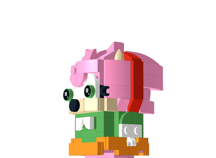 Classic Amy Rose Brickhead from BrickLink Studio [BrickLink]