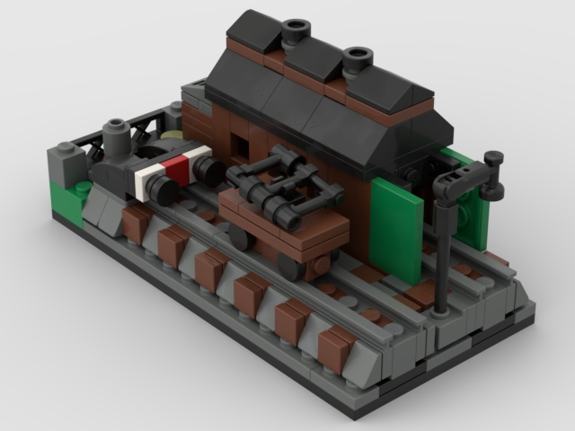 Mini Old Train Engine Shed from BrickLink Studio [BrickLink]