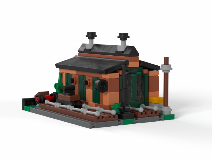 Old Train Engine Shed mini build from BrickLink Studio [BrickLink]
