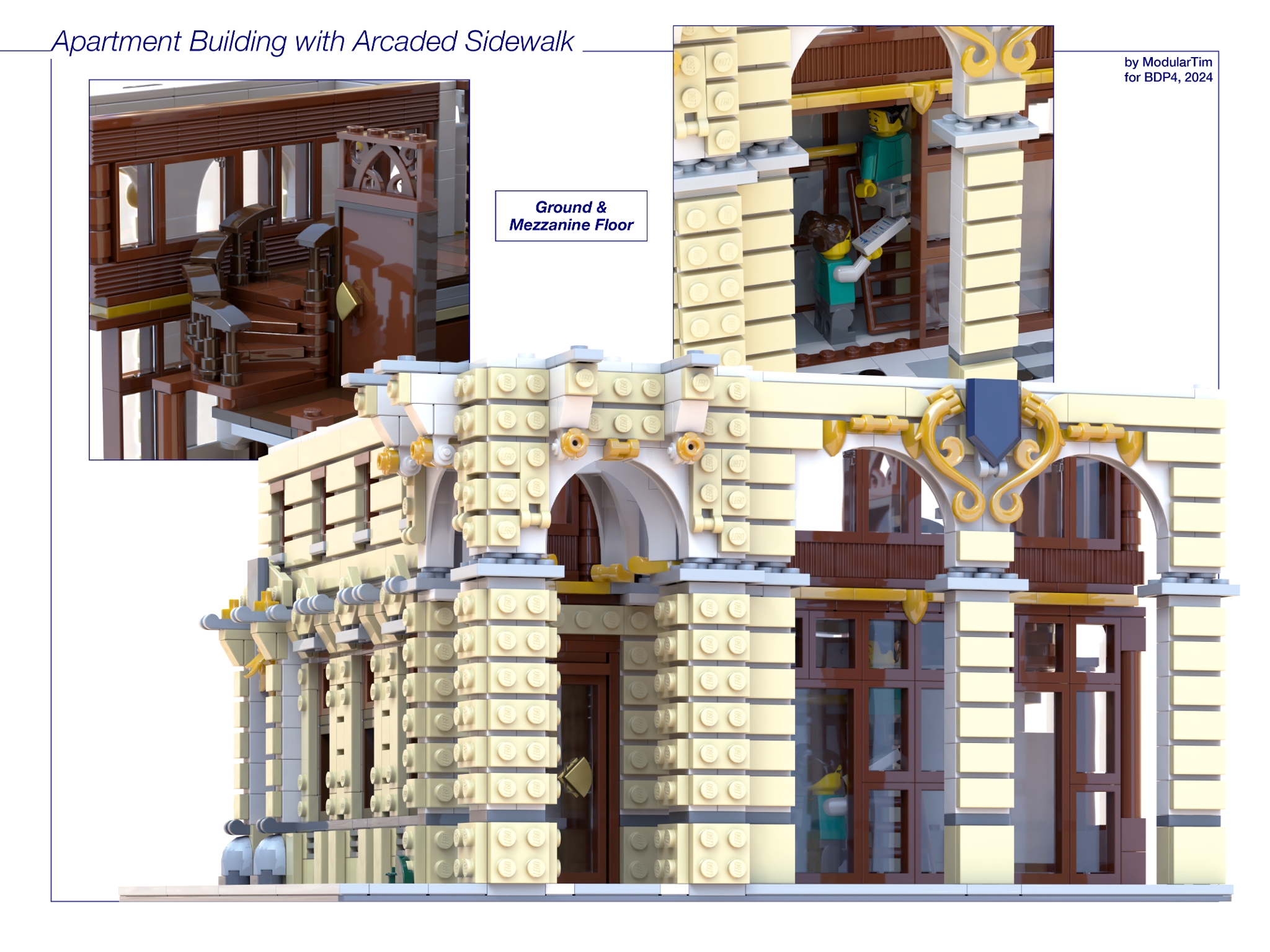[Apartment Building with Arcaded Sidewalk] [BrickLink]