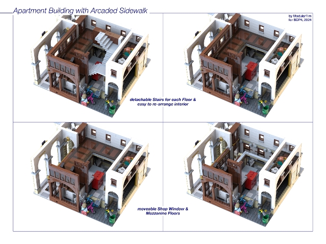 [Apartment Building with Arcaded Sidewalk] [BrickLink]