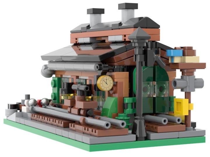 Mini Old Train Engine Shed from BrickLink Studio [BrickLink]