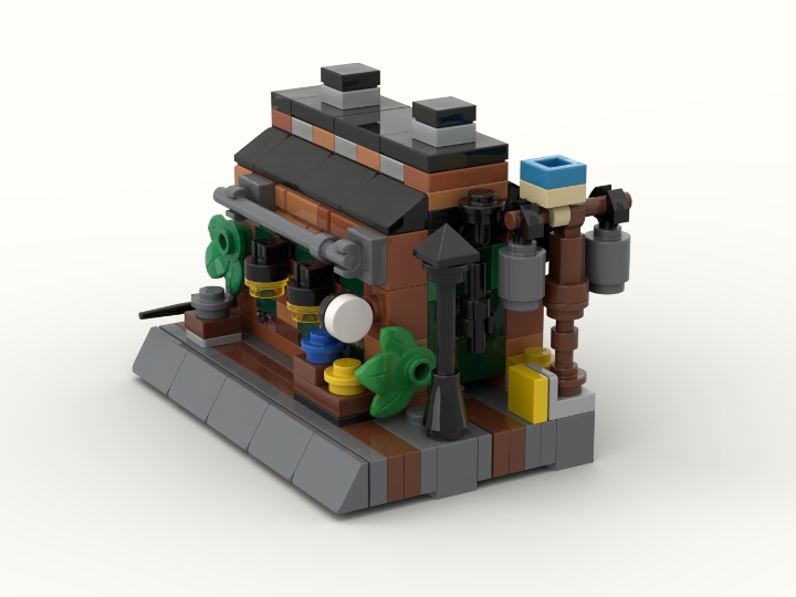 Old Train Engine Shed Mini from BrickLink Studio [BrickLink]