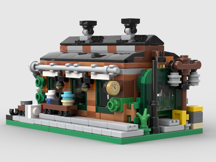 Mini Old Train Engine Shed from BrickLink Studio [BrickLink]