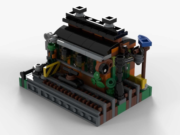 Mini Old Train Engine Shed from BrickLink Studio [BrickLink]