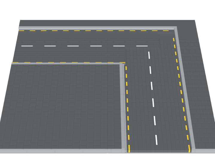 Modular Road with Turn And Plaza from BrickLink Studio [BrickLink]