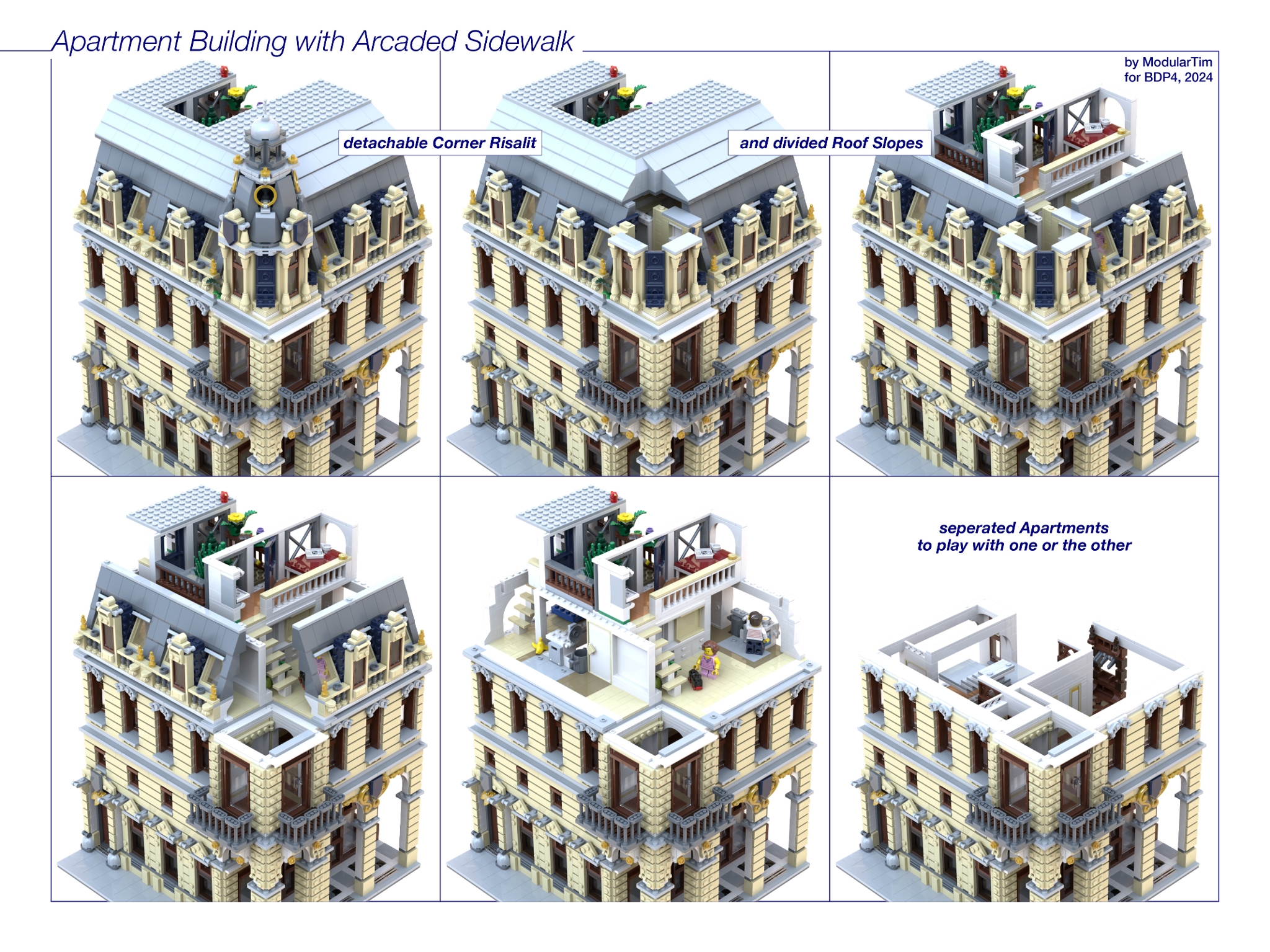 [Apartment Building with Arcaded Sidewalk] [BrickLink]