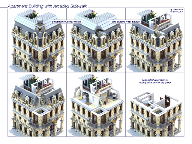 [Apartment Building with Arcaded Sidewalk] [BrickLink]