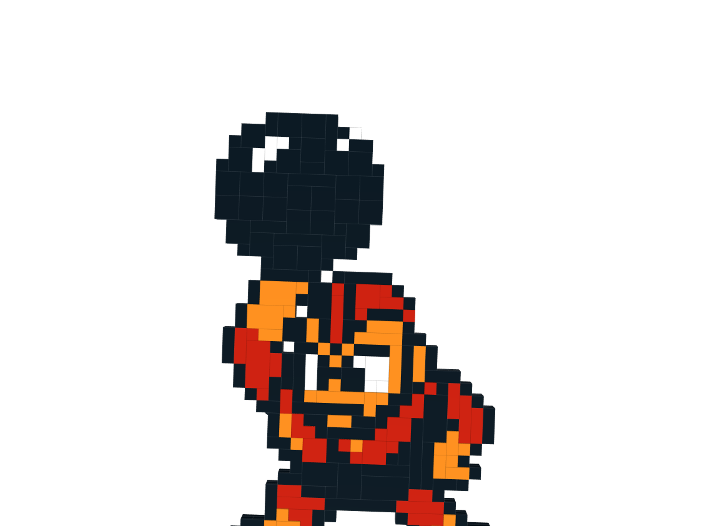 mega man bomb man 8 bit action figure from BrickLink Studio [BrickLink]