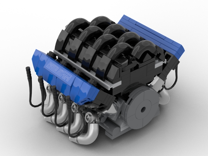 Ford 7.3L Godzilla pushrod V8 w&w/o block covers from BrickLink Studio ...