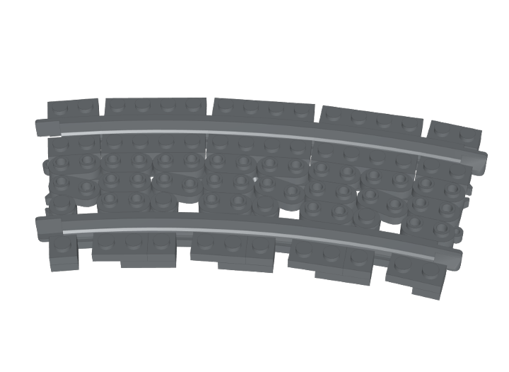 Train Track bend V2 from BrickLink Studio [BrickLink]