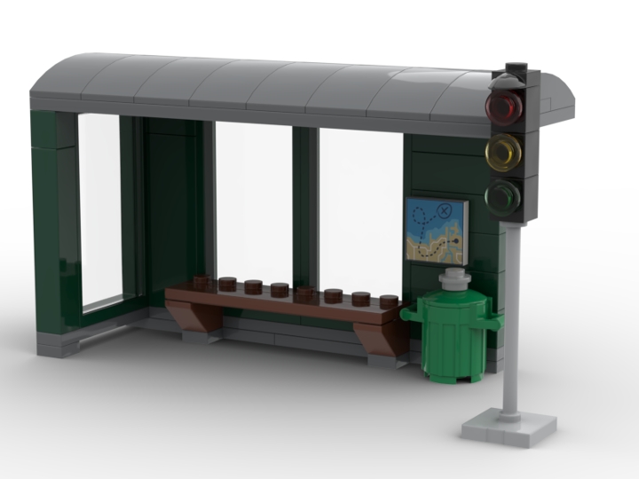 Bus stop and a traffic light from BrickLink Studio [BrickLink]