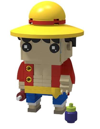 Monkey D Luffy Brickhead v2 from BrickLink Studio [BrickLink]