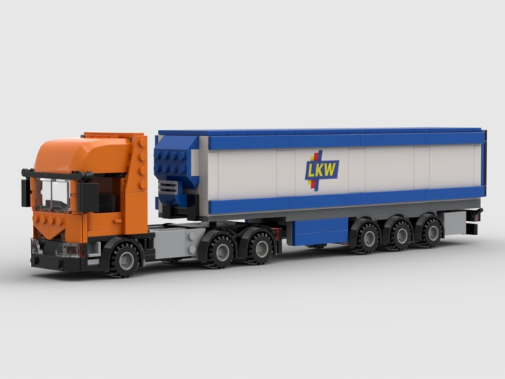 Orange Truck and Reefer Trailer from BrickLink Studio [BrickLink]