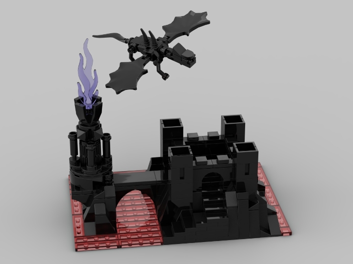 Miniature Castle + Tower + Dragon from BrickLink Studio [BrickLink]