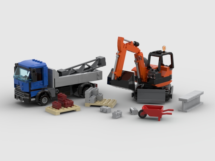 Small tipper and compact excavator from BrickLink Studio [BrickLink]
