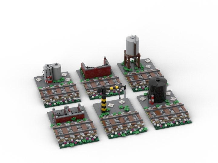 Small Train Fuel Station Modular Tracks from BrickLink Studio [BrickLink]