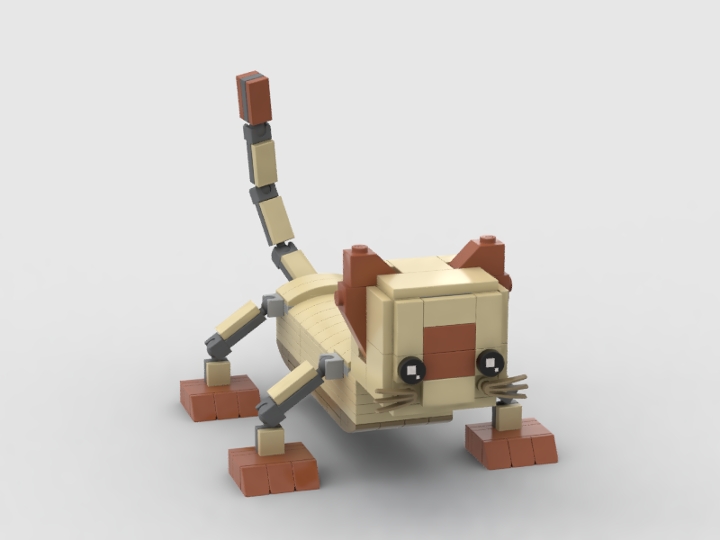 Cheese Poseable Cat from BrickLink Studio [BrickLink]