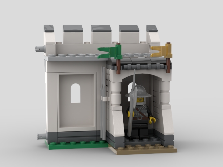 White castle - wall with sentry box from BrickLink Studio [BrickLink]