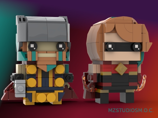 E.M.V. Thor and Captain Marvel Brickheadz from BrickLink Studio [BrickLink]