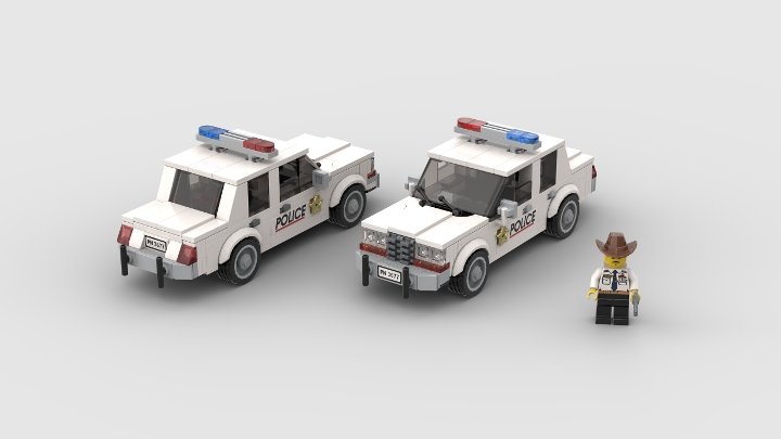 LEGO Ford LTD Crown Victoria Police Cars 1985 MOC from BrickLink Studio ...
