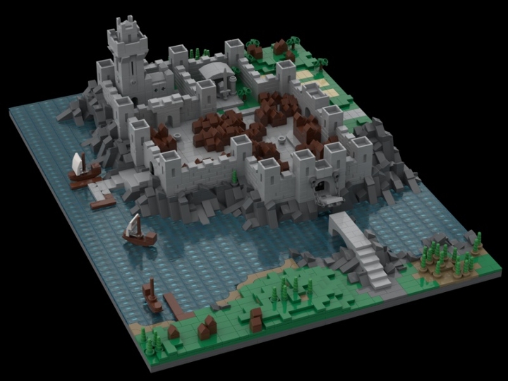 Miniature Castle scene from BrickLink Studio [BrickLink]