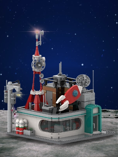 Rocket Radio Interstellar Diner from BrickLink Studio [BrickLink]