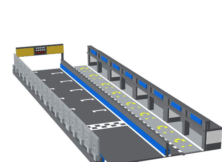 Pit Box with Race Track from BrickLink Studio [BrickLink]