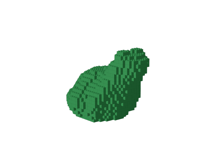brick built frog from BrickLink Studio [BrickLink]