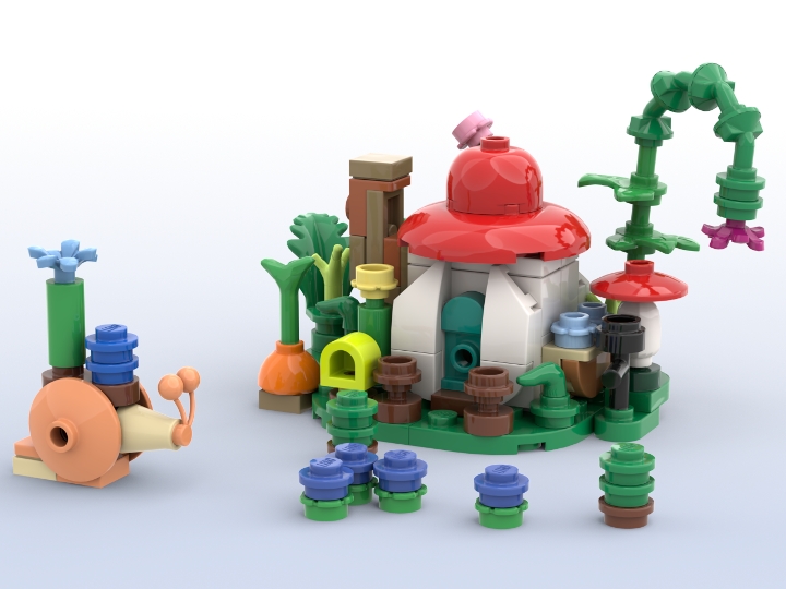 Mini Mushroom House from BrickLink Studio [BrickLink]