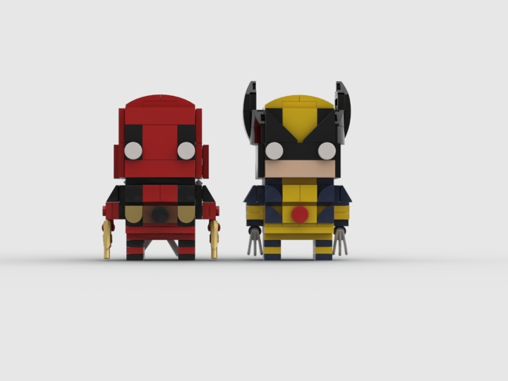 Deadpool and Wolverine Brickhead from BrickLink Studio [BrickLink]