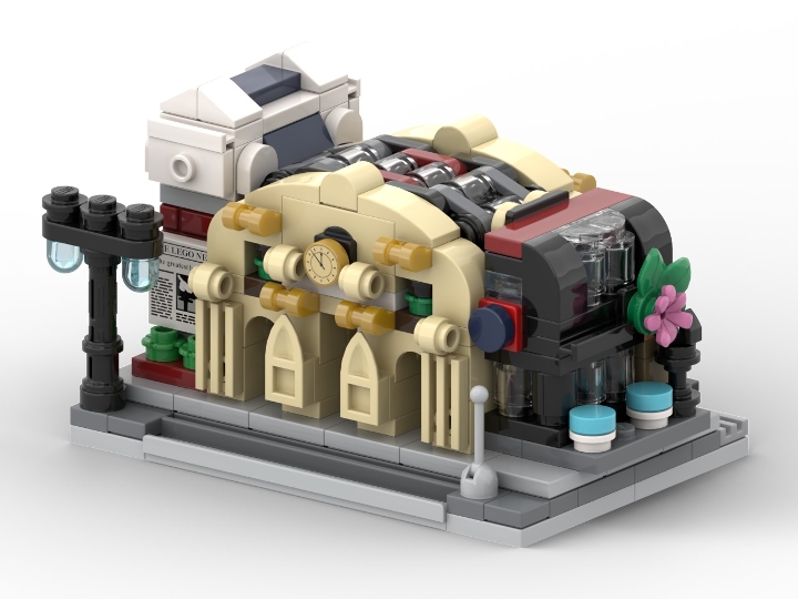 Mini Brick Cross Train Station from BrickLink Studio [BrickLink]