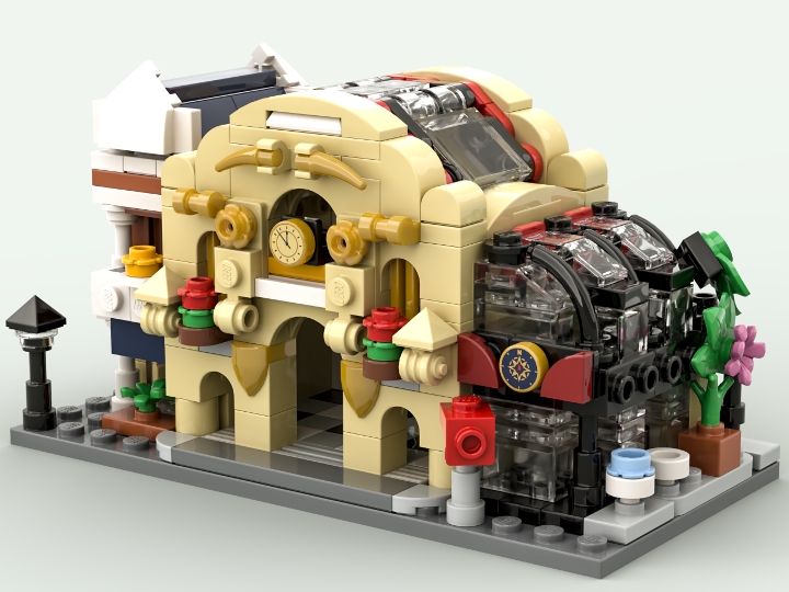 Mini Brick Cross Train Station from BrickLink Studio [BrickLink]